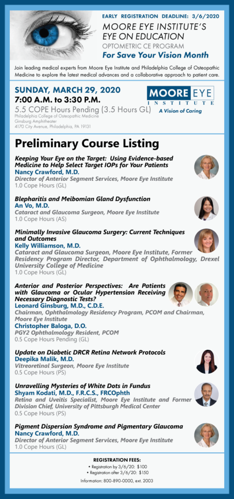 Moore Eye Institute Eye on Education Optometric CE Program - Moore Eye ...